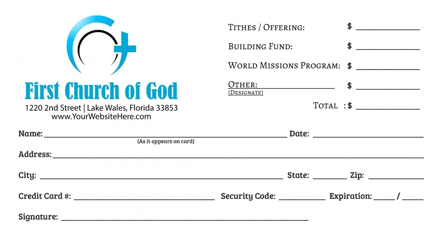 Crown Tithe Envelope Template - Customization
